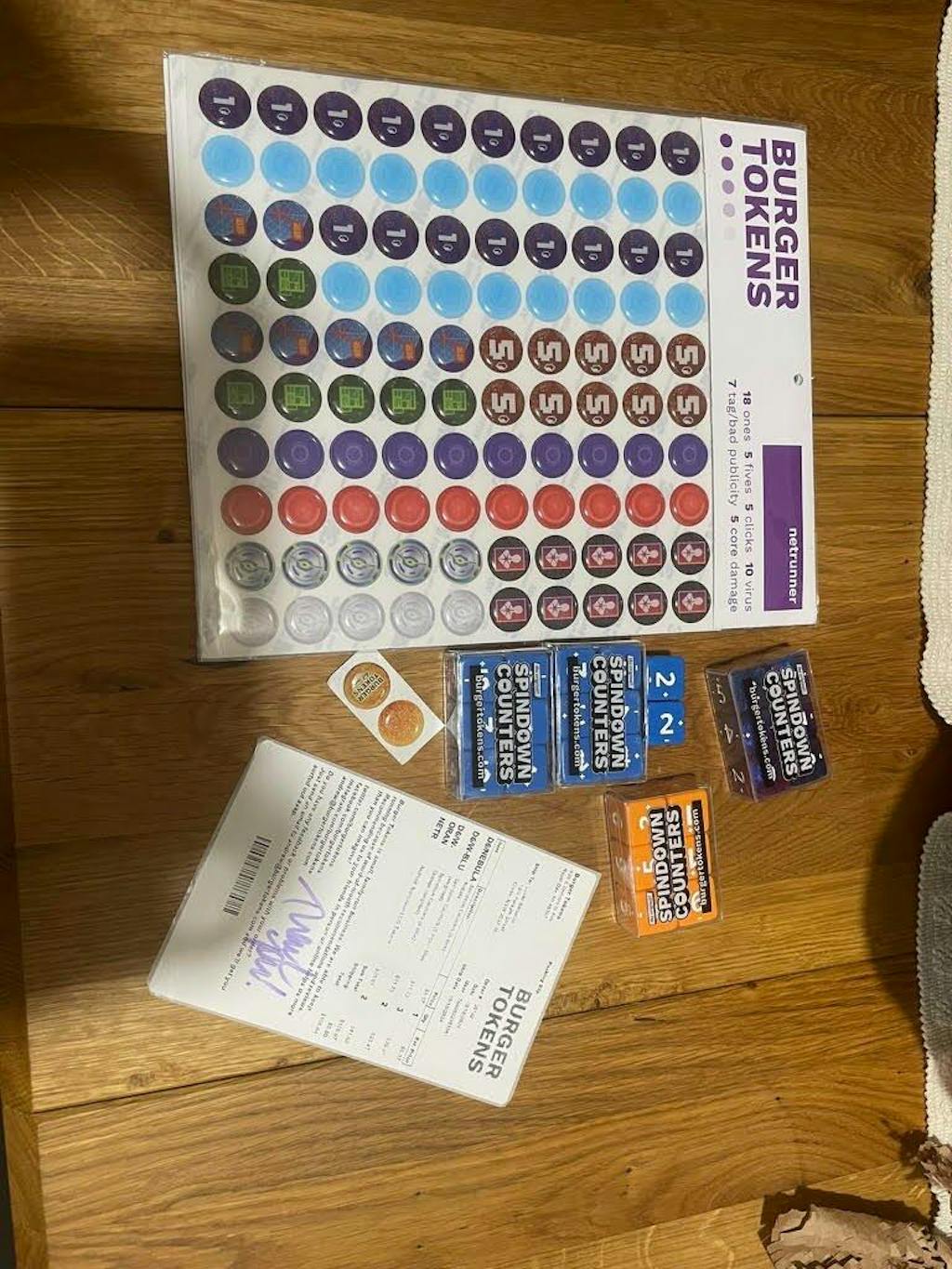 Burger Tokens: Premium Netrunner LCG Tokens