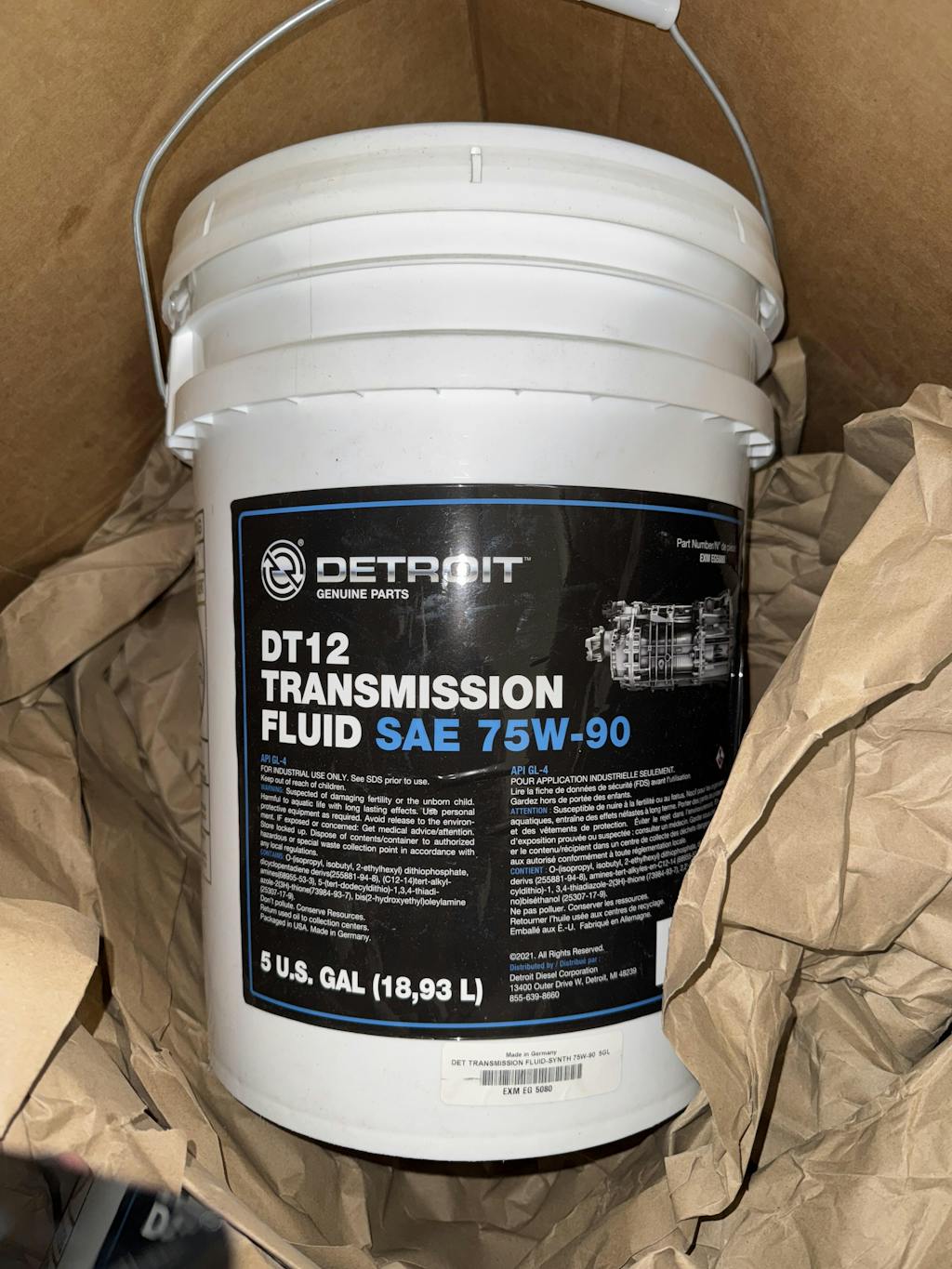 EXM EG5080 DET TRANSMISSION FLUID-SYNTH 75W-90- 5GL