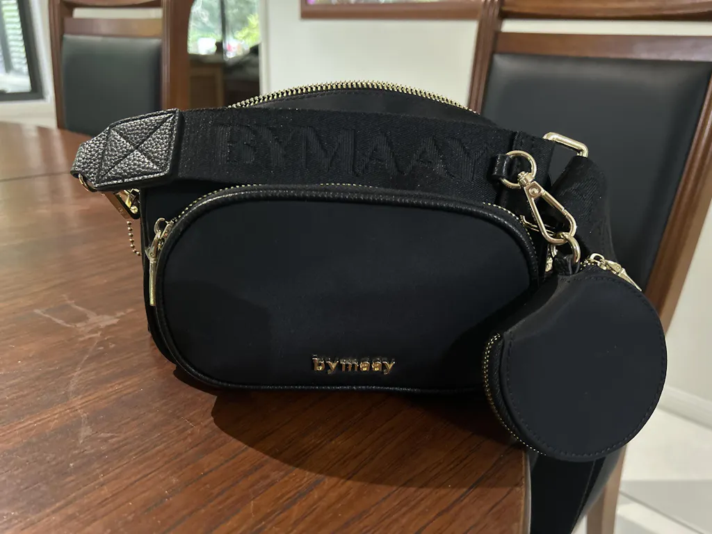 Premium Black Crossbody Bag + Gold Hardware & Eco-Friendly | Bymaay ...