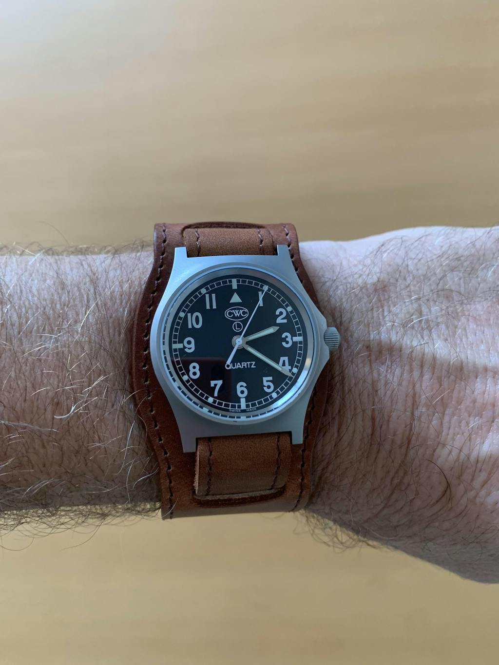 CWC GS Sapphire Watch, Stainless Steel with Black Dial