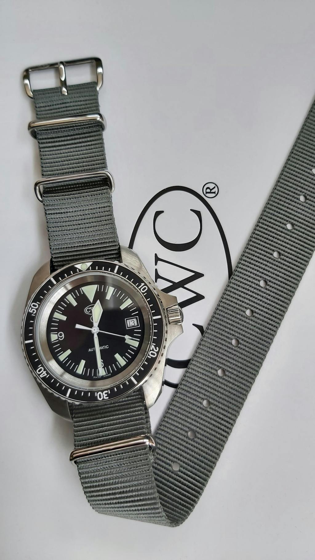CWC RN Automatic Divers Watch Mk.2 with Date, Stainless Steel (RN300-M