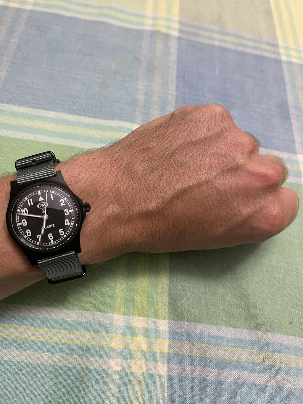 CWC GS Sapphire Watch, Black with Black Dial