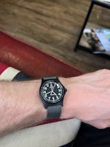 CWC GS Sapphire Watch, Black with Black Dial