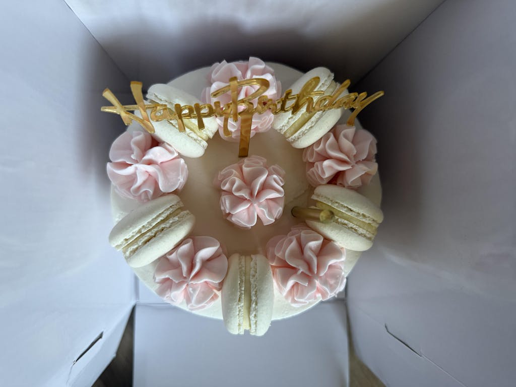 Custom Cake Delivery | Pink Themed Macaron Celebration Cake – Cake In A Box