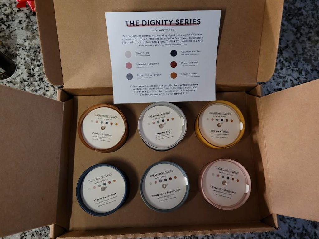 6 Pack of Colorful Candles - Dignity Series - Calyan Wax Co.
