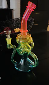 NEON RAINBOW RECYCLER BONG (uv reactive)