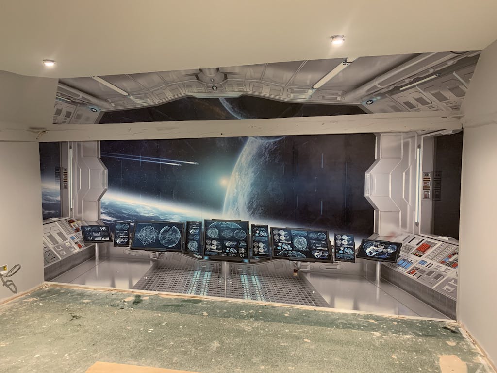 Spaceship Control Center Wall Mural Wallpaper | Canvas Art Rocks