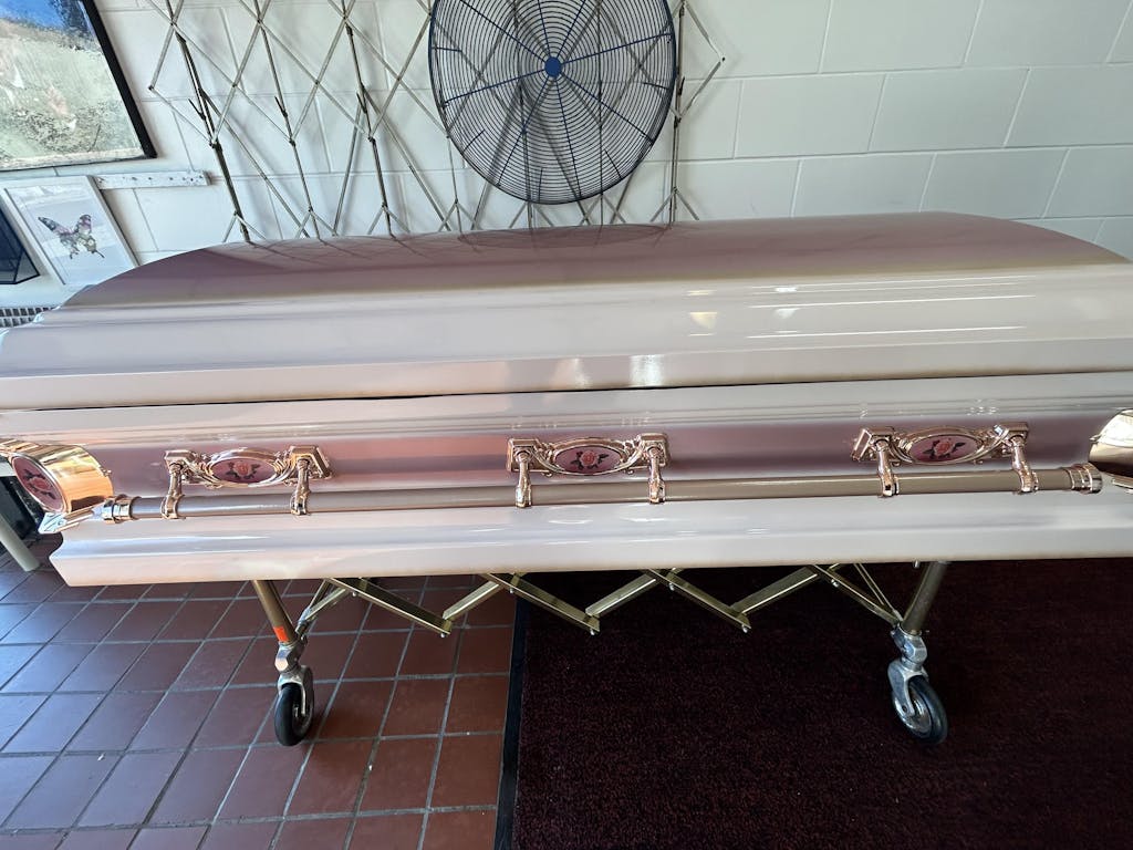 Casket Emporium Series Mother Pearl Full Couch | Affordable Caskets
