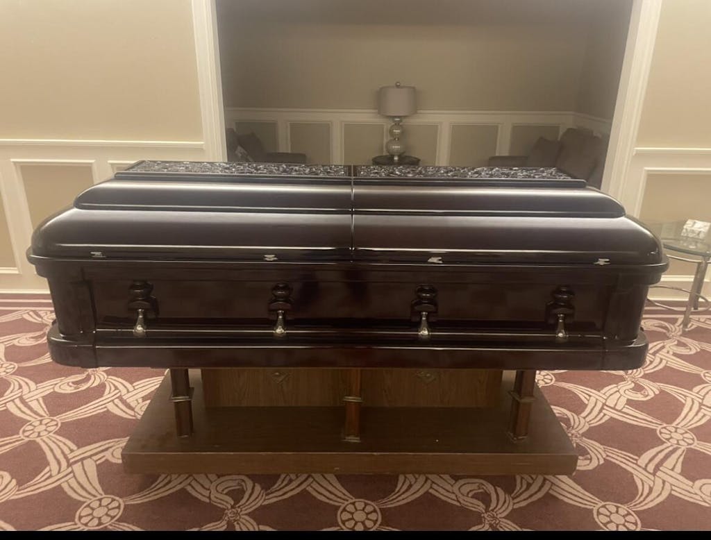 Premier Mahogany Carved Top - Casket Emporium