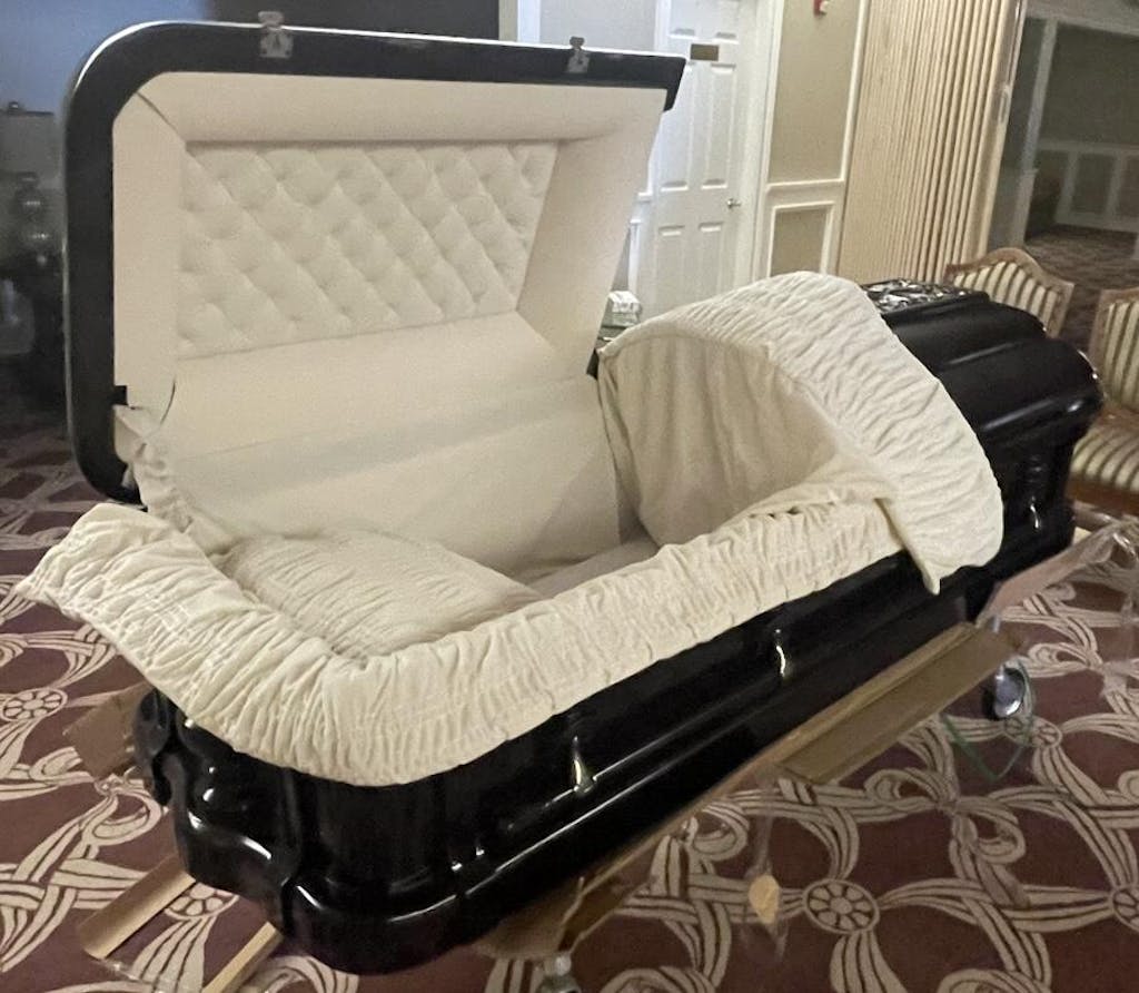 Premier Mahogany Carved Top - Casket Emporium