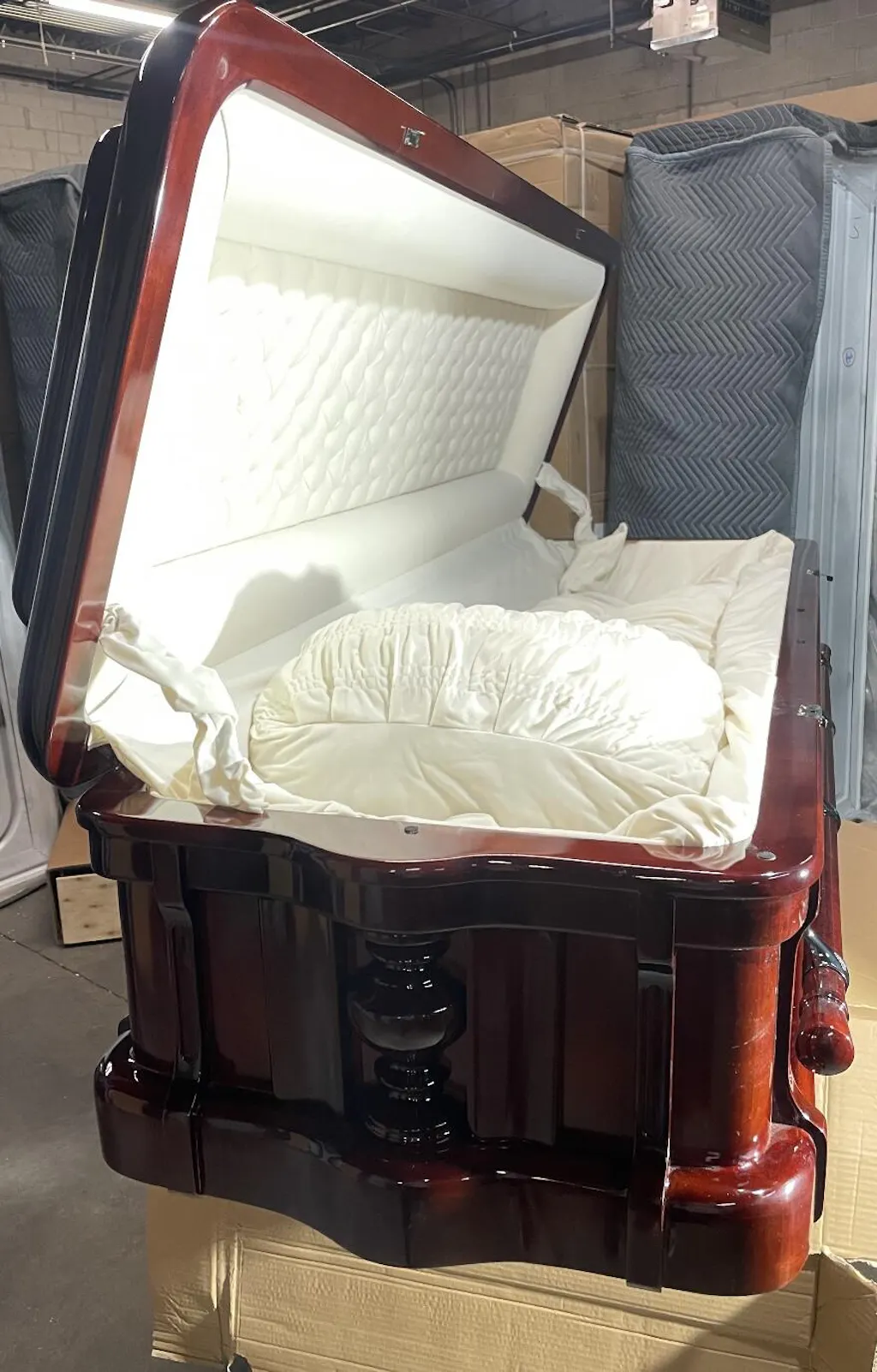 Casket Emporium Series Solid Mahogany Full Couch | Shipped Nationwide