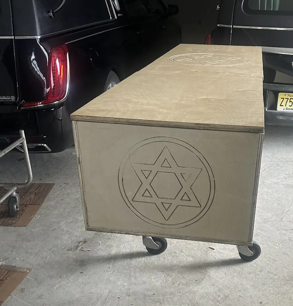 Star of David Plain Pine Casket | Elegant Caskets with Quick Shipping