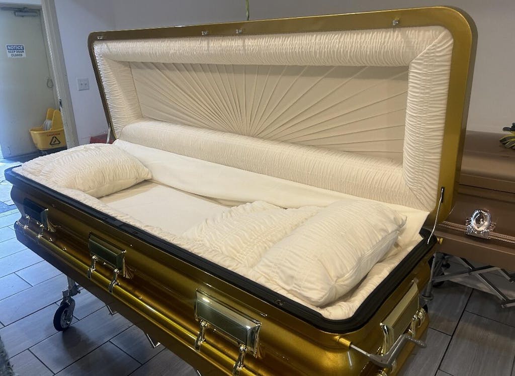 Casket Emporium Series Gold Full Couch | Quality & Affordable Caskets