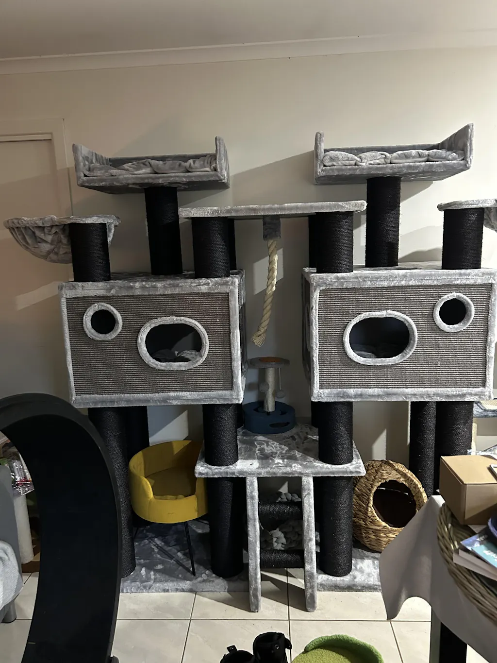 Cat Tree for large cats Royal Cat Palace (Blackline Light Grey ...