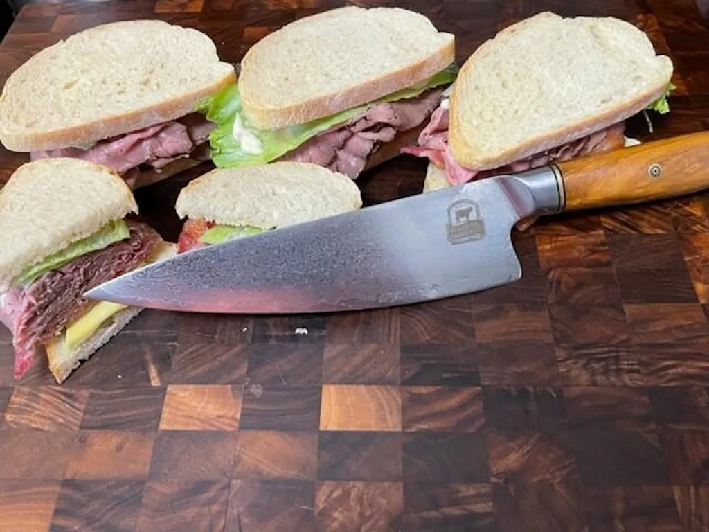 Fossil Damascus Chef Knife – Certified Angus Beef