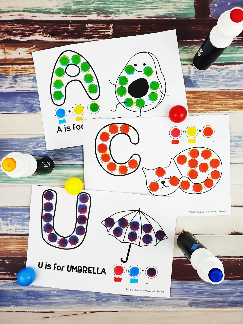 Washable Dot Markers For Kids - Pack of 10 with Activity Book ...