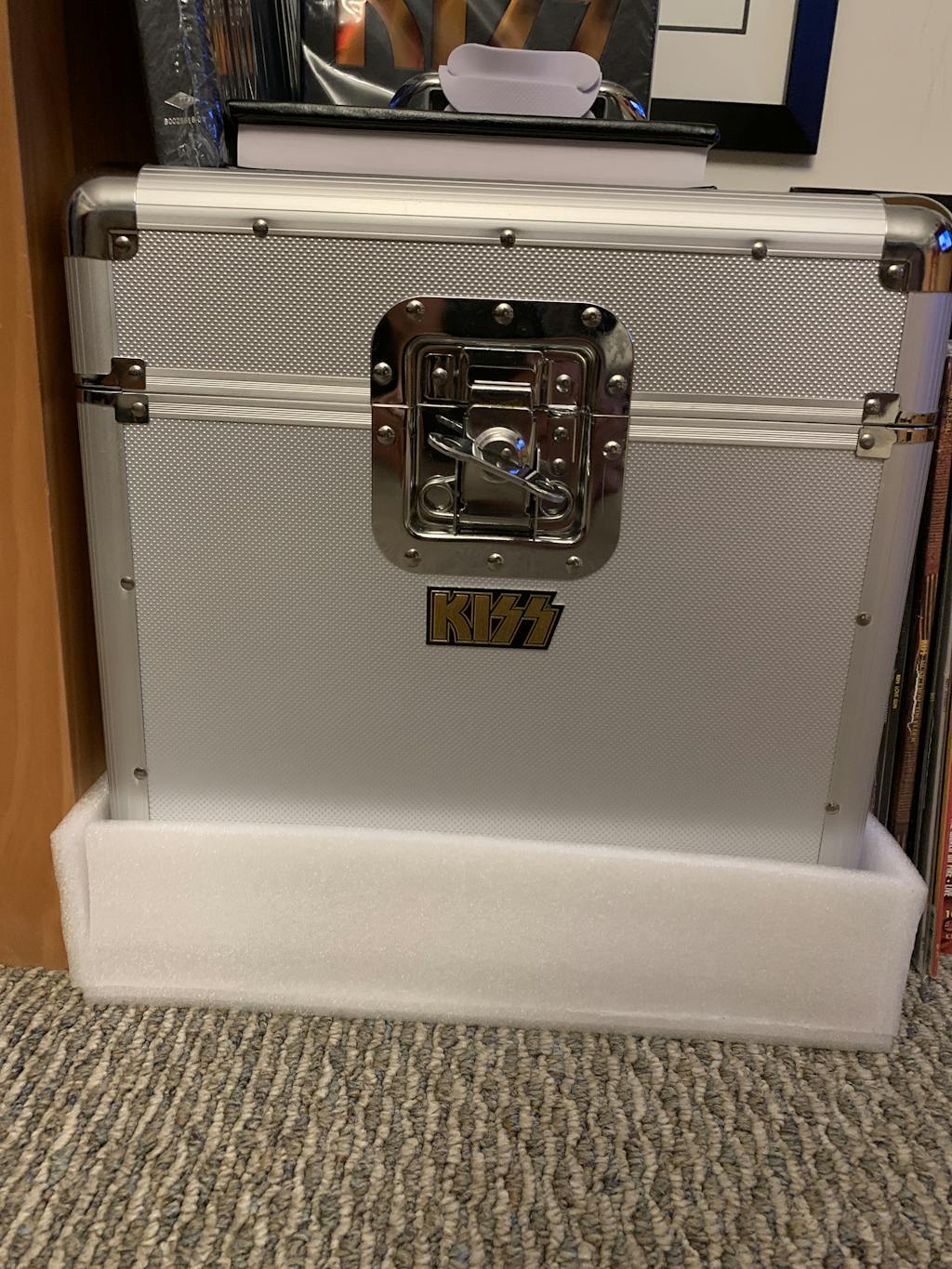 CheckOutStore Aluminum 12" LP Vinyl Record Storage Box (Holds 100 Reco ...