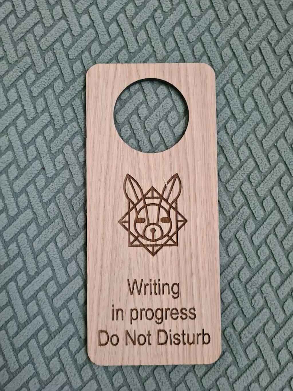 Writing in Progress, Do Not Disturb - Door Hanger, Personalised Sign ...