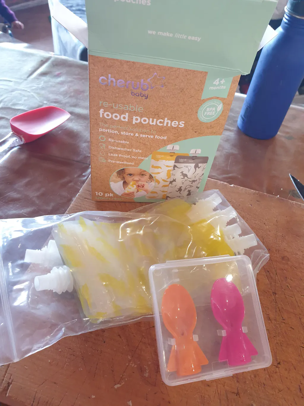 Universal Food Pouch Spoons 2 pack - Peach & Blush | Cherub Baby