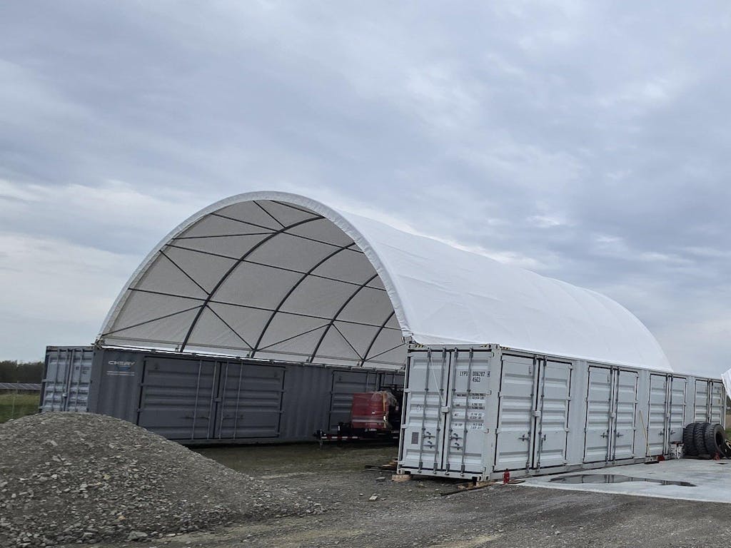 40'x40'x13' Shipping Container Canopy Shelter – Chery Industrial