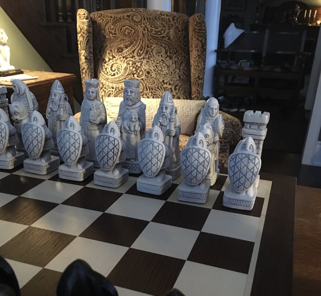 House of Hauteville Chessmen - Antique White and Black Marble Resin