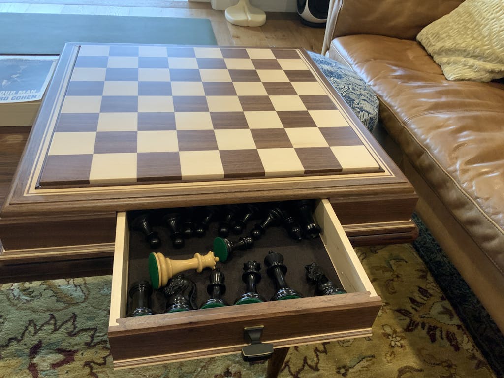 JLP Hardwood Cabinet with Drawers and Removable Chess Board