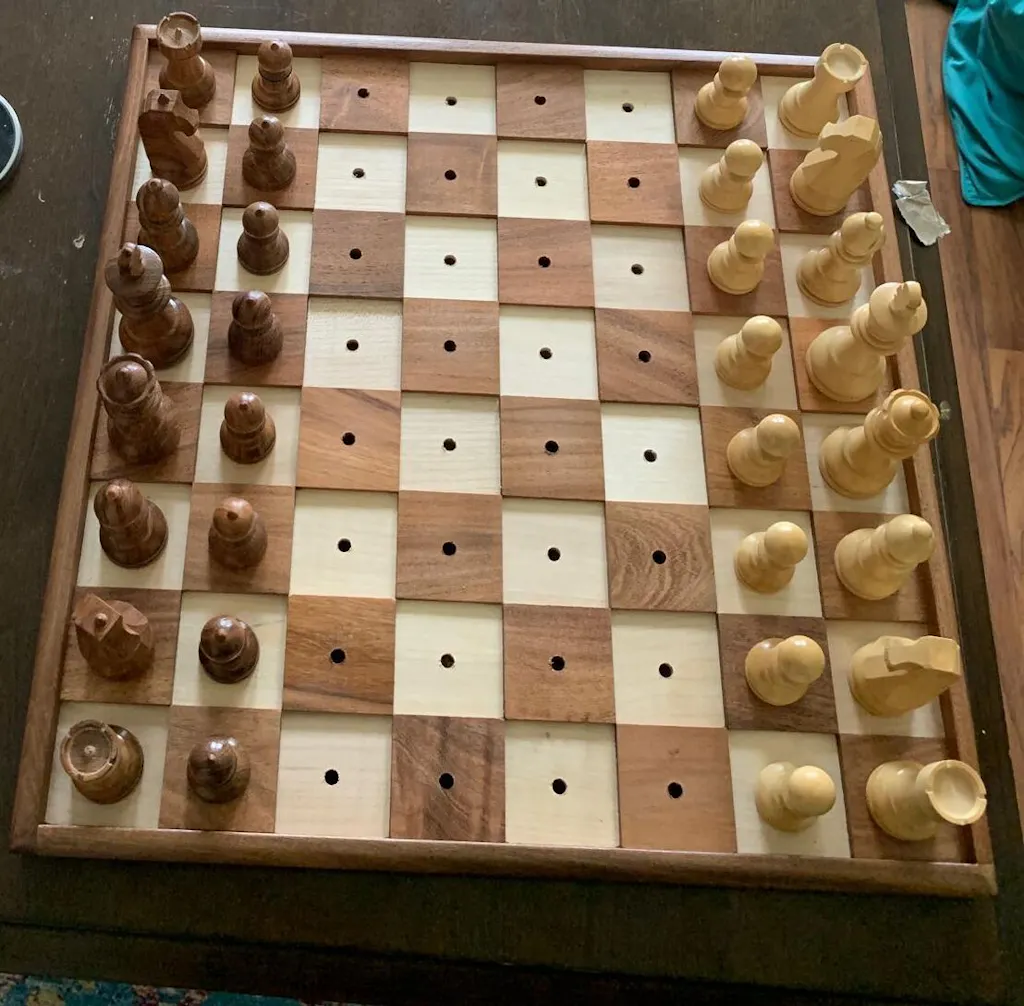 Solid Wooden Chess Set for the Blind and Visually Impaired - 3.75" Kin