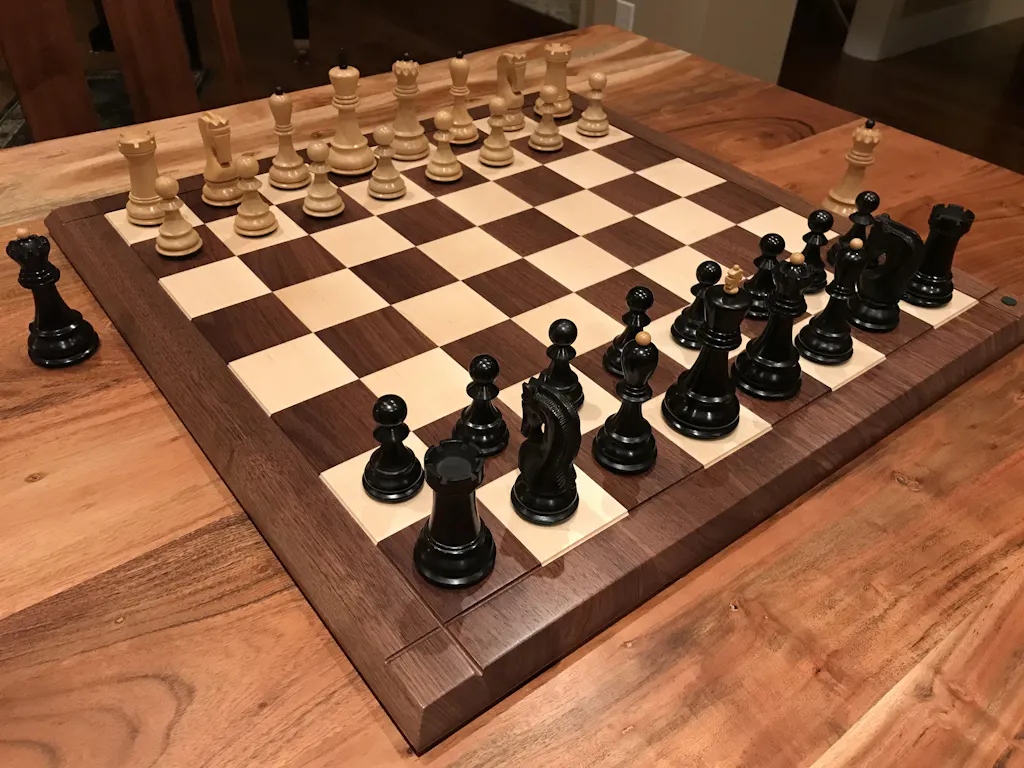 21" Folding Hardwood Player's Chessboard JLP, USA
