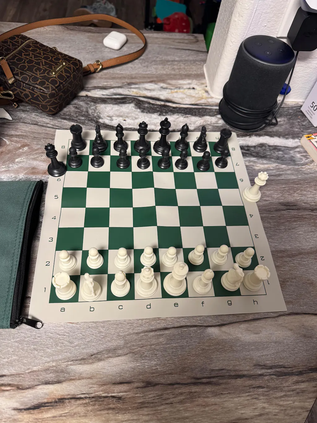 Mini Marshall Chess Set and Bag Combo