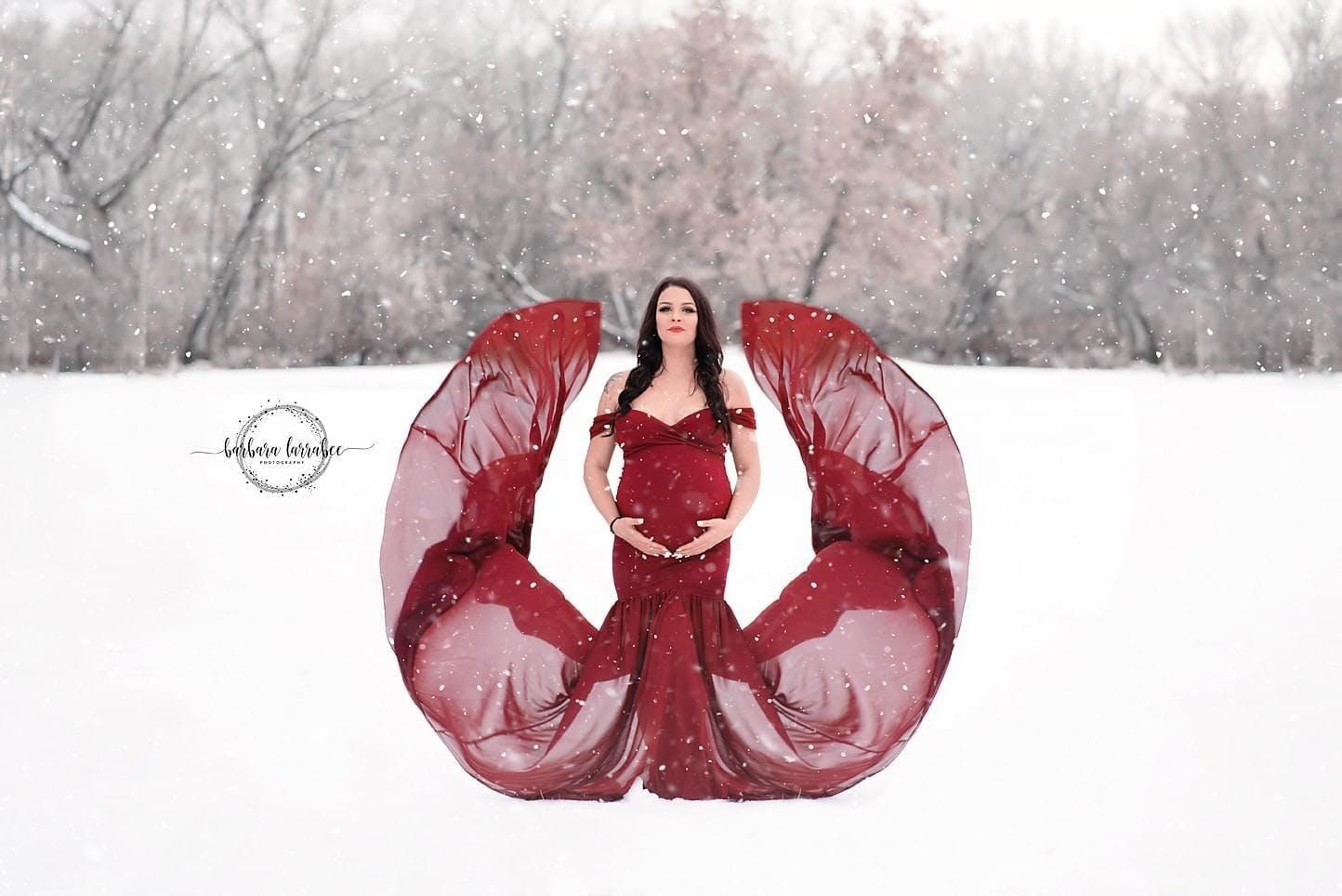 Monroe Maternity Photoshoot Gown Merlot Jersey And Chiffon Tossing Trai