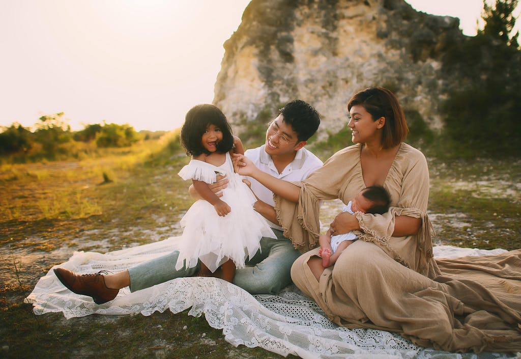 Aspen Boho Maternity Photoshoot Dress | Desert Sand Linen, Side Slits, – Chicaboo