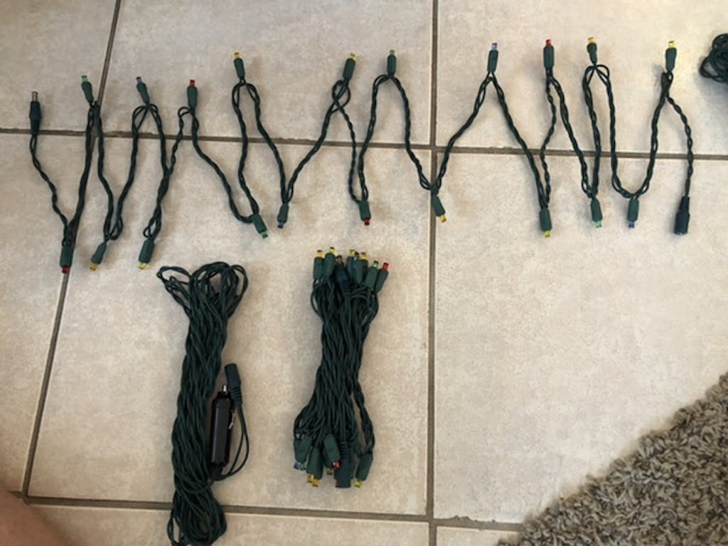 12 Volt LED Light Set Multicolor on Green Wire – Christmas Light Source