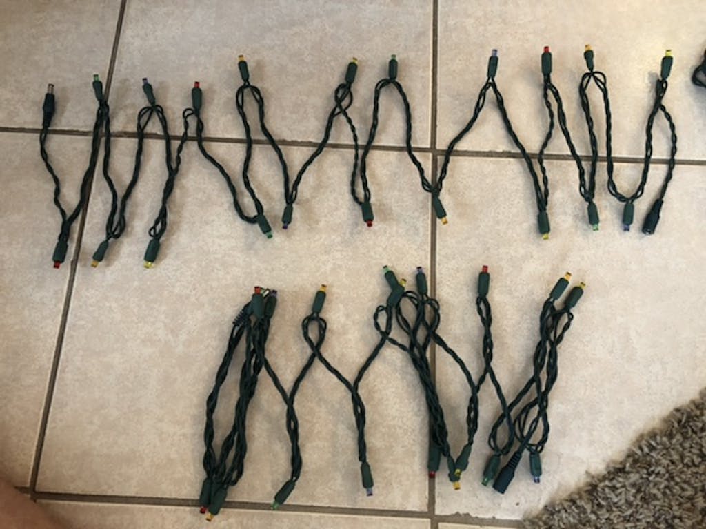 12 Volt LED Light Set Multicolor on Green Wire – Christmas Light Source