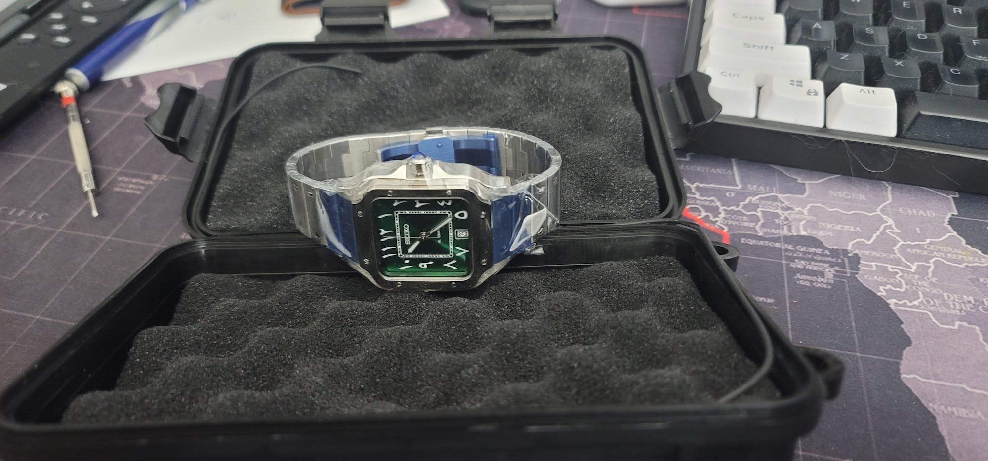 Seiko Mod Cartier Santos in Arabic Dial