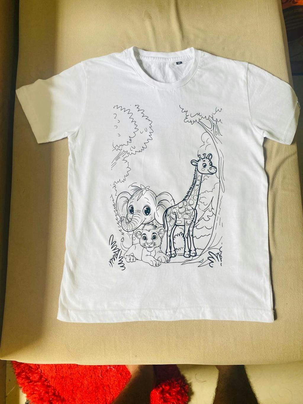 Cocoon Cotton Kids' Jungle & Animals Coloring T-Shirt (2 Years to 13 Y