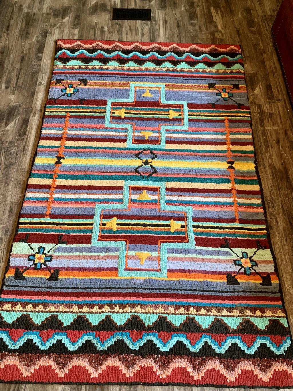 Latch Hook & Locker Hook, Rug Canvas - 3.75 Mesh With Grid - Color Crazy