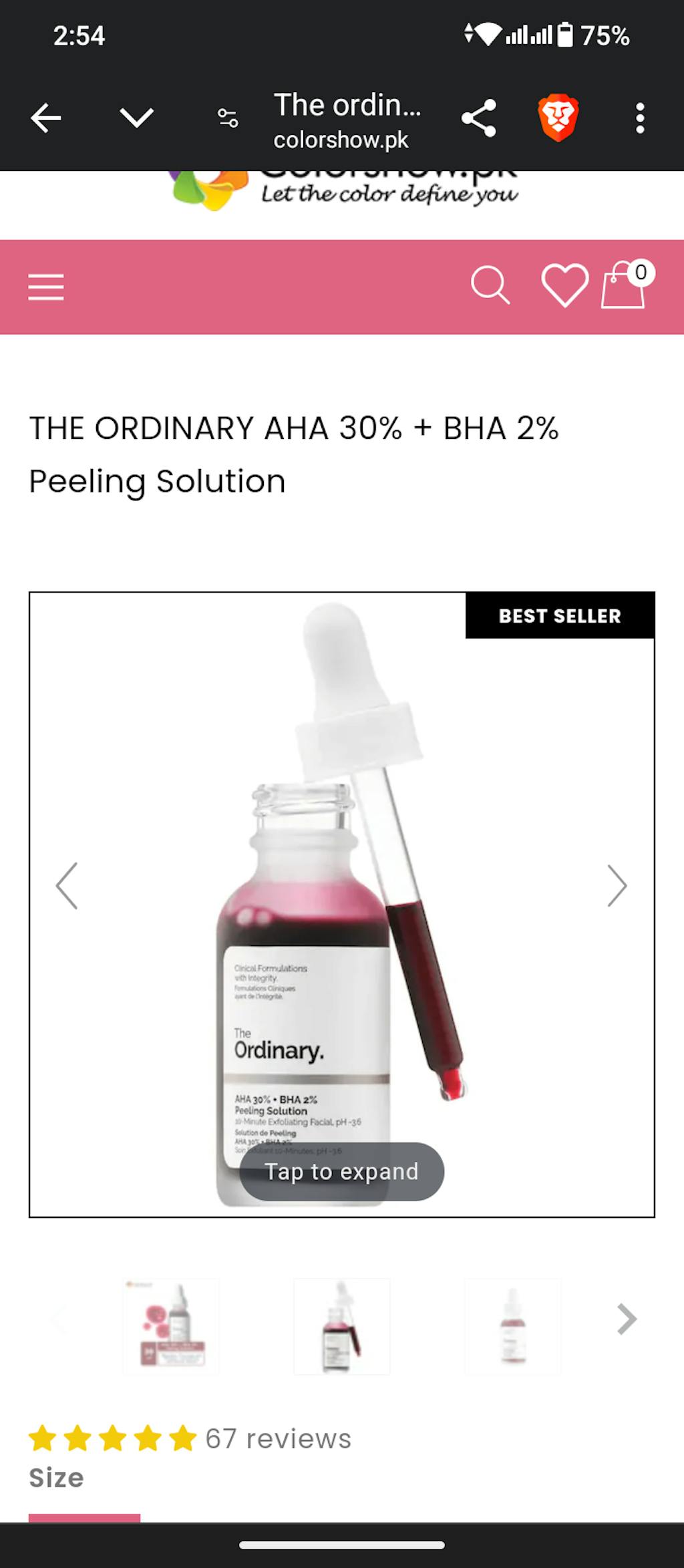 The ordinary aha 30% + bha 2% peeling solution in pakistan -colorshow | ColorShow