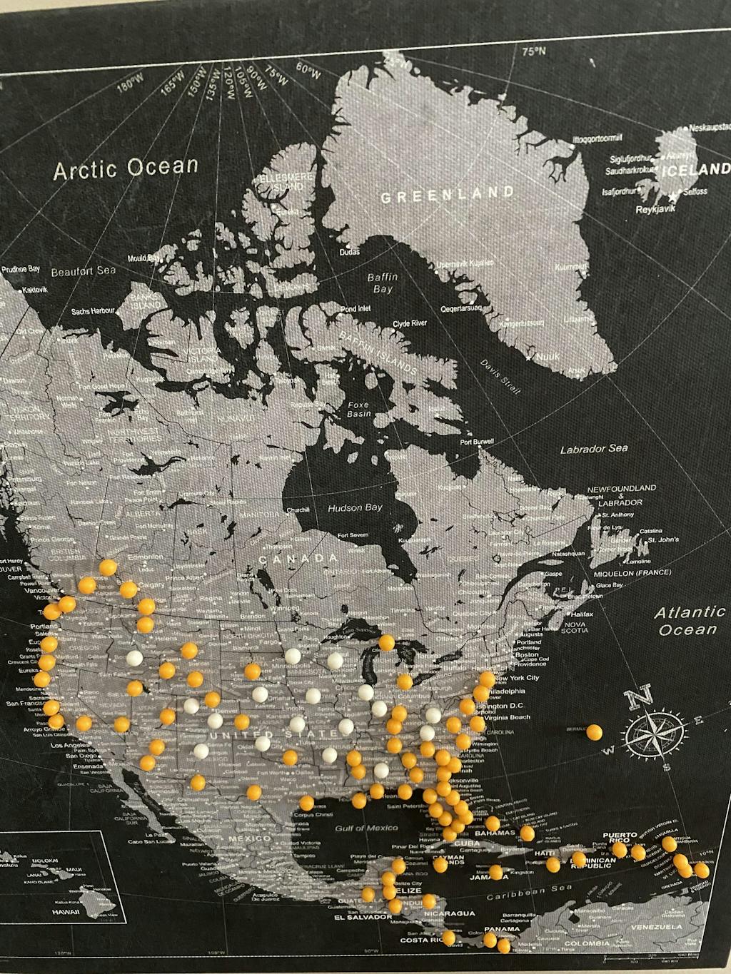 Map Push Pins: Soft Orange - Matte Finish - Conquest Maps