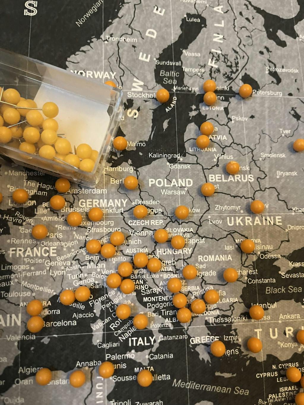 Map Push Pins: Soft Orange - Matte Finish - Conquest Maps