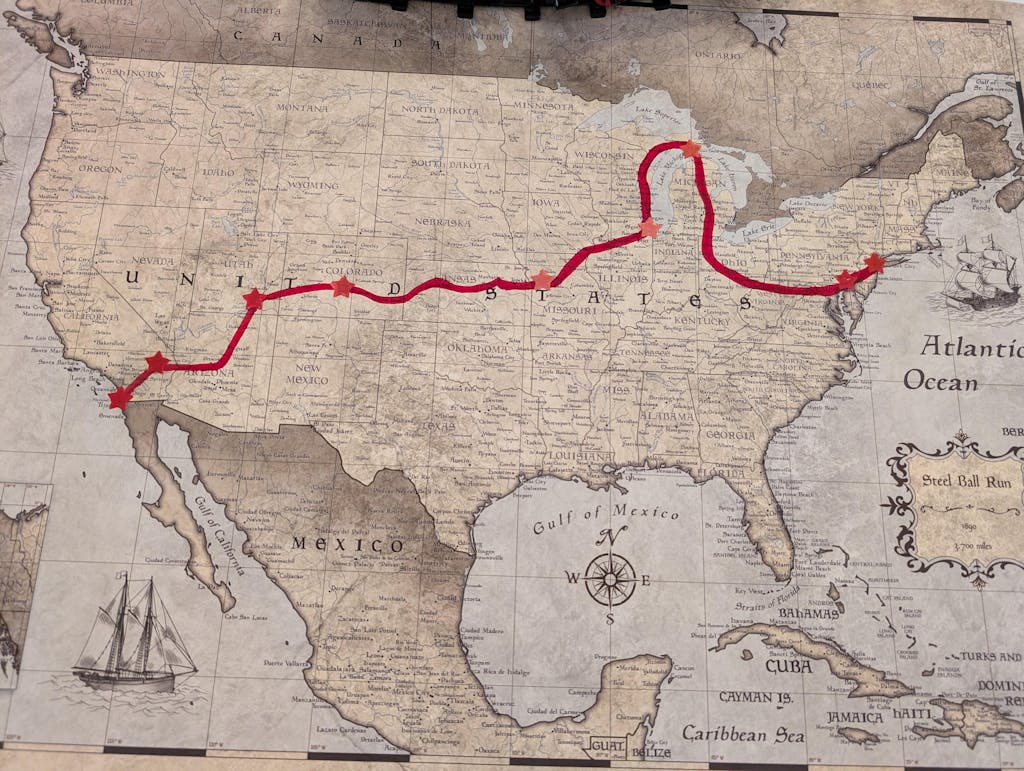 Vintage US Map | Travel Vision Board | Conquest Maps