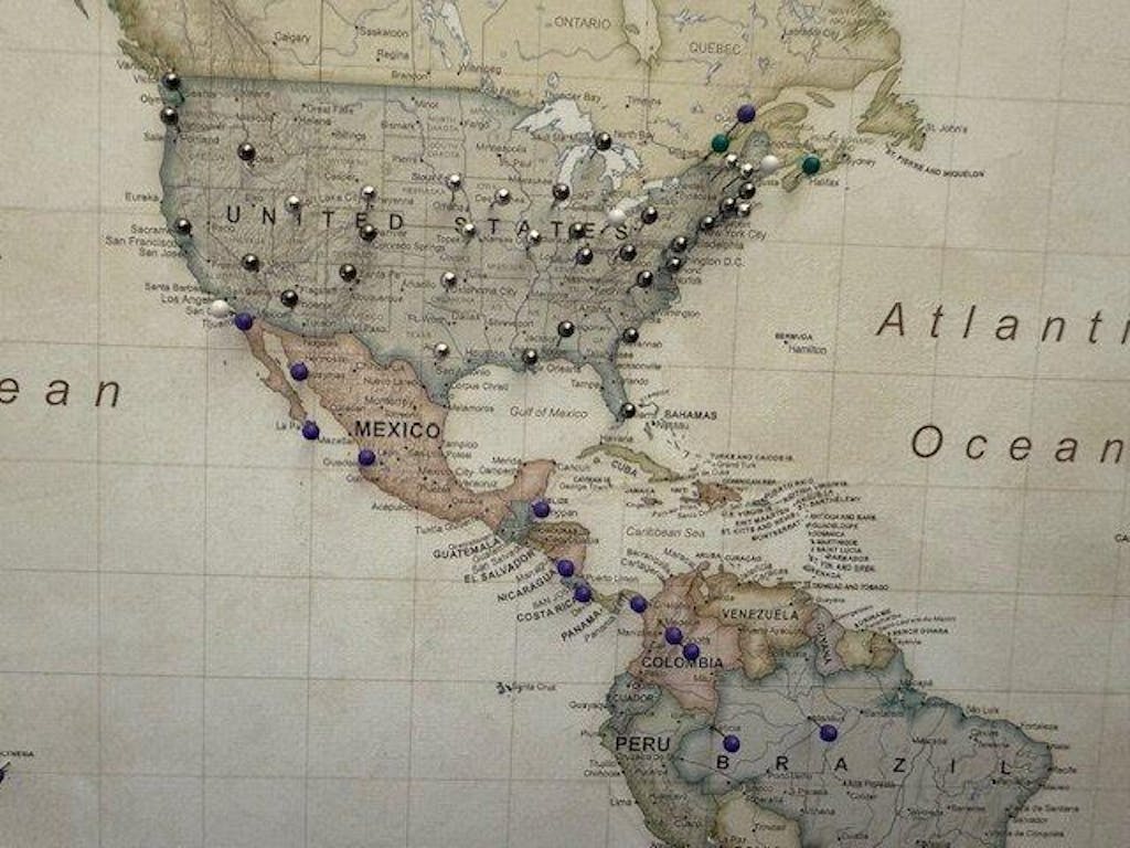 Desert Sunrise - World Map Pin Board | Conquest Maps