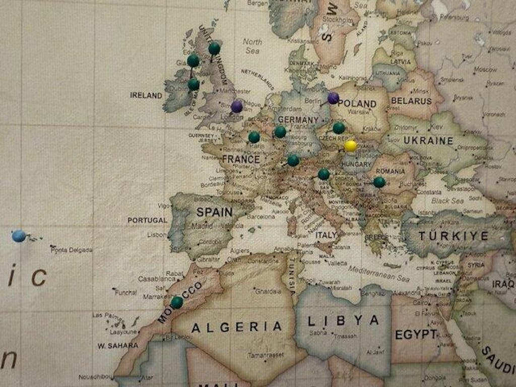 Desert Sunrise - World Map Pin Board | Conquest Maps