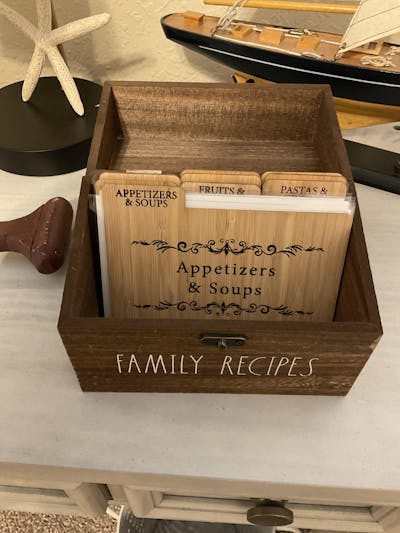 5x7 Recipe Cards, Recipe Boxes and Recipe Binders