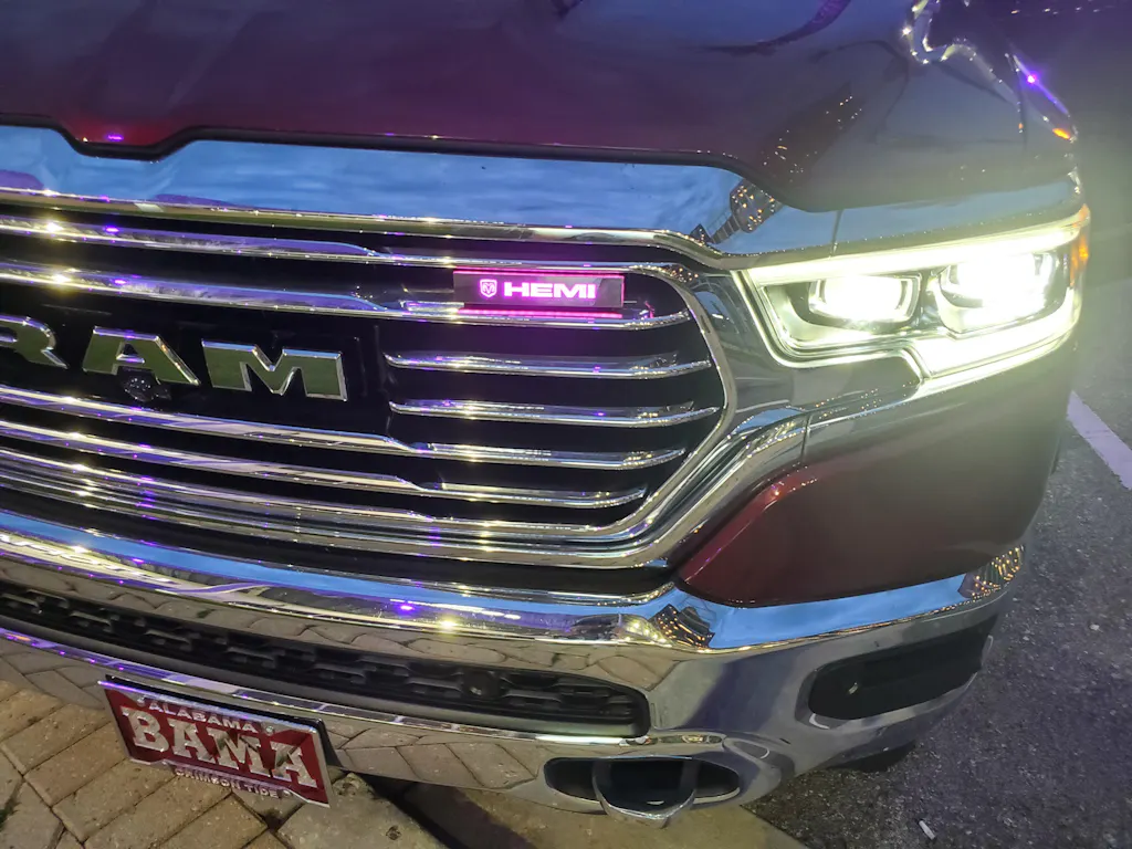 Illuminated Ram Emblem LOGO Sticker Grill Letters Light