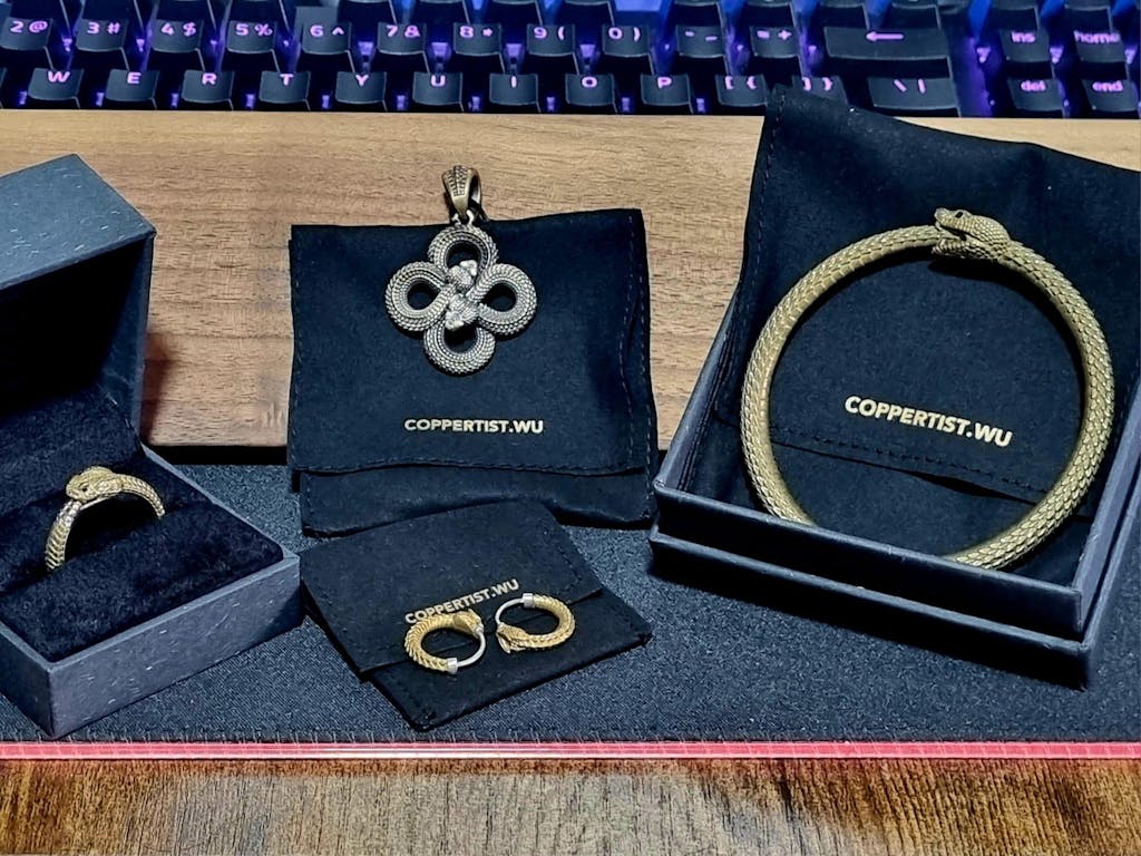 Brass Double Snake Pendant | Infinity Snake Pendant – COPPERTIST.WU