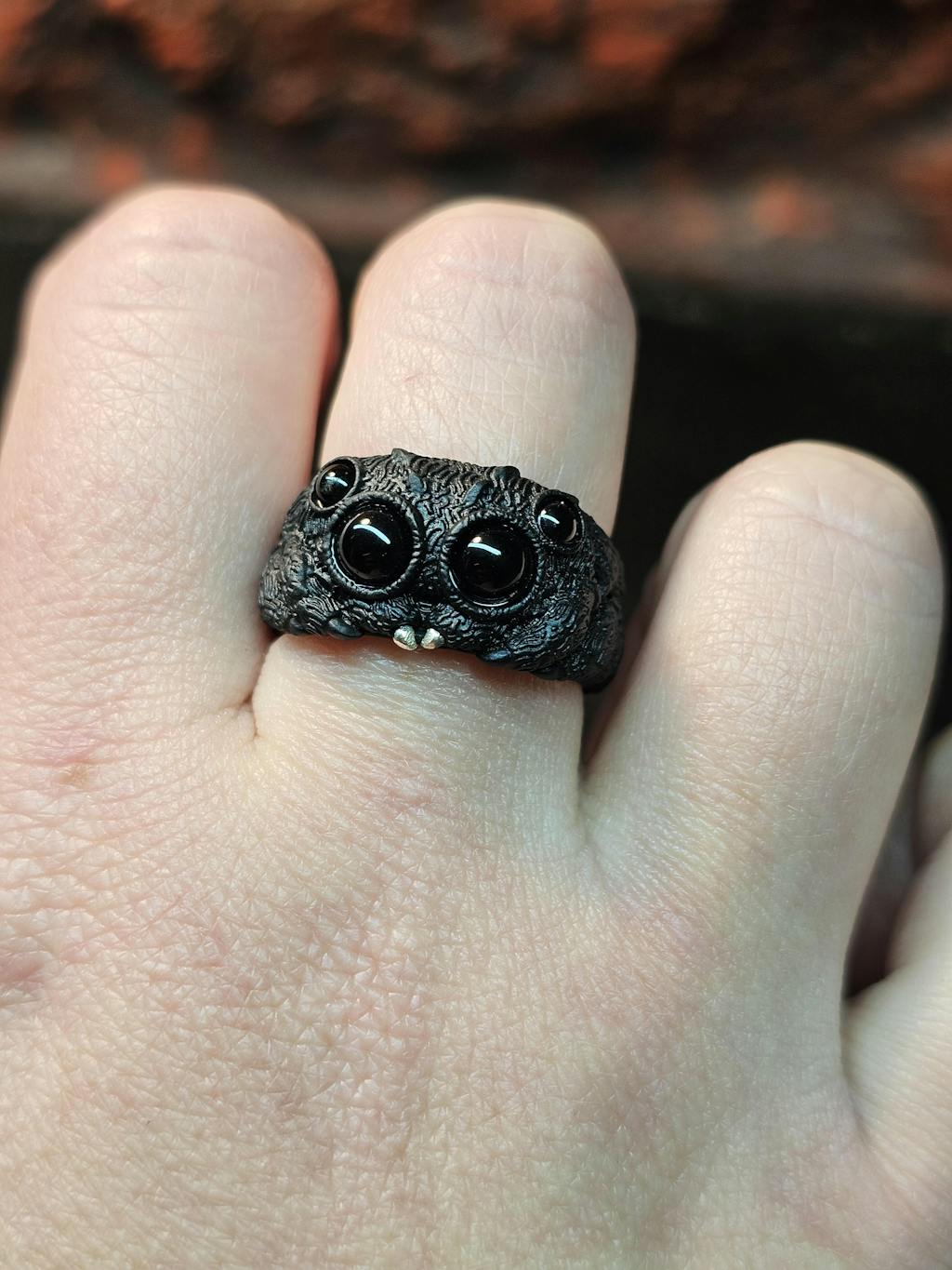 Amazing Oxidized Silver Jumping Spider Ring | Cuff Ring – COPPERTIST.WU