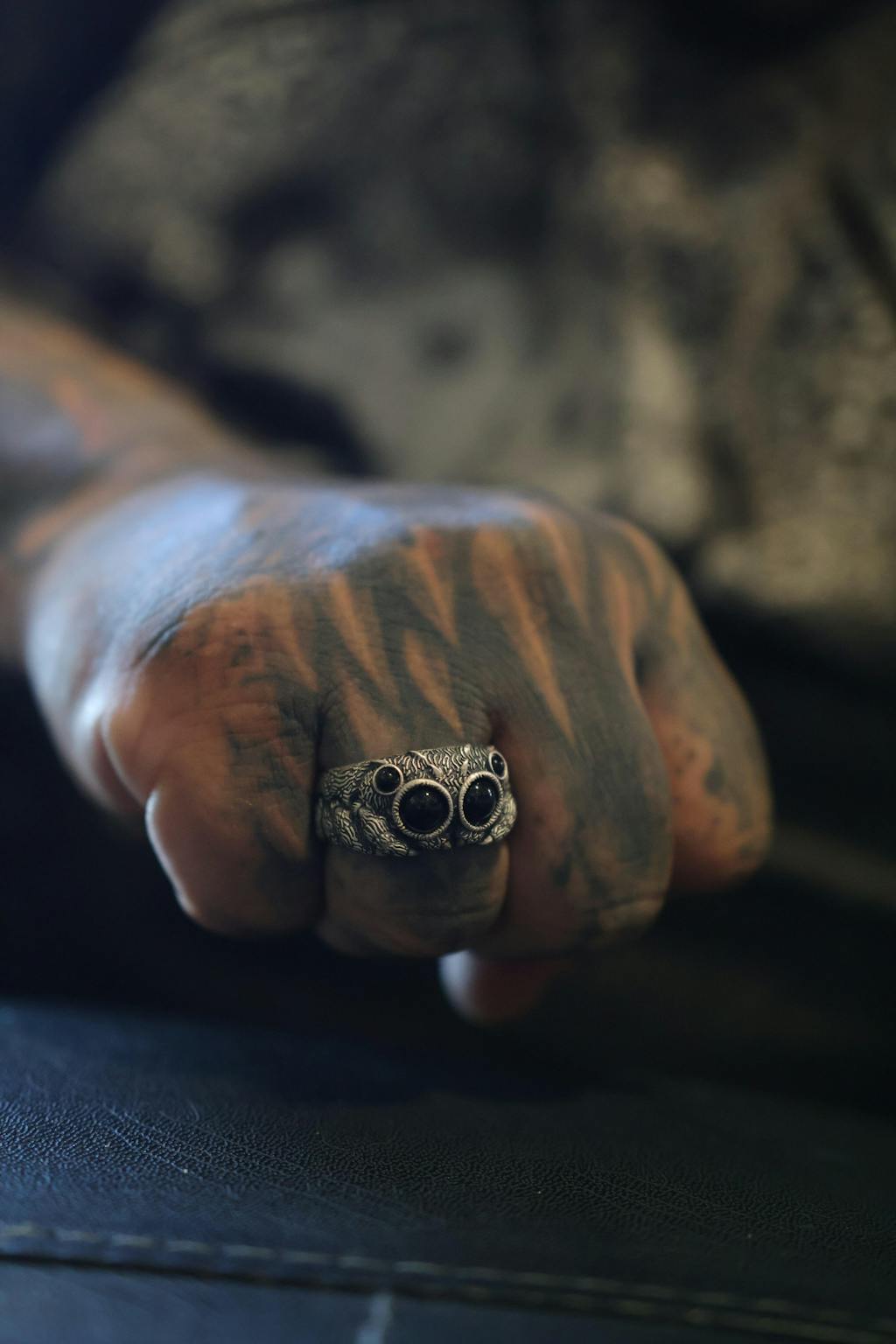 Amazing Oxidized Silver Jumping Spider Ring | Cuff Ring – COPPERTIST.WU