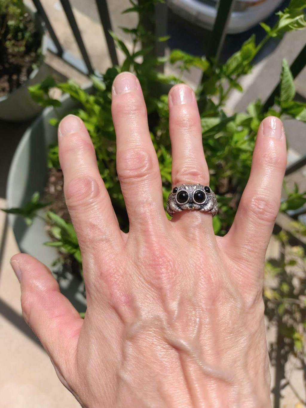 Amazing Oxidized Silver Jumping Spider Ring | Cuff Ring – COPPERTIST.WU