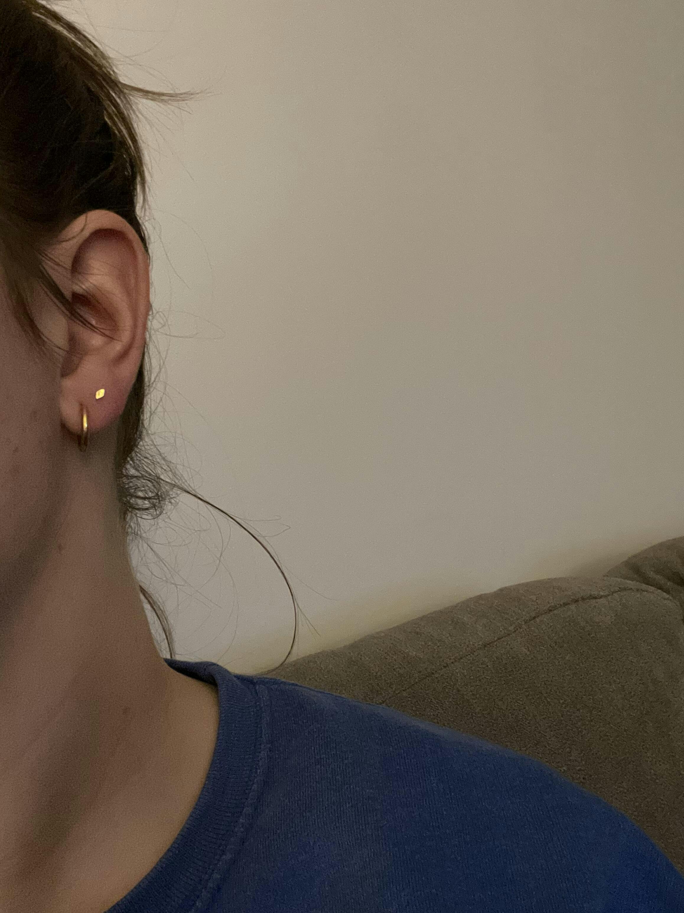 Minimal Triple CZ Labret Piercing Stud (16G)