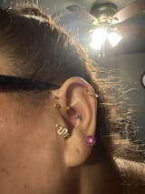 Minimal Triple CZ Labret Piercing Stud (16G)